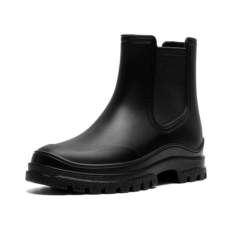 Модные короткие резиновые сапоги для женщин, нескользящая и водонепроницаемая обувь для дождя, сапоги для воды, резиновые сапоги, женская обувь для дождливой погодыРазмер обуви. EU:41