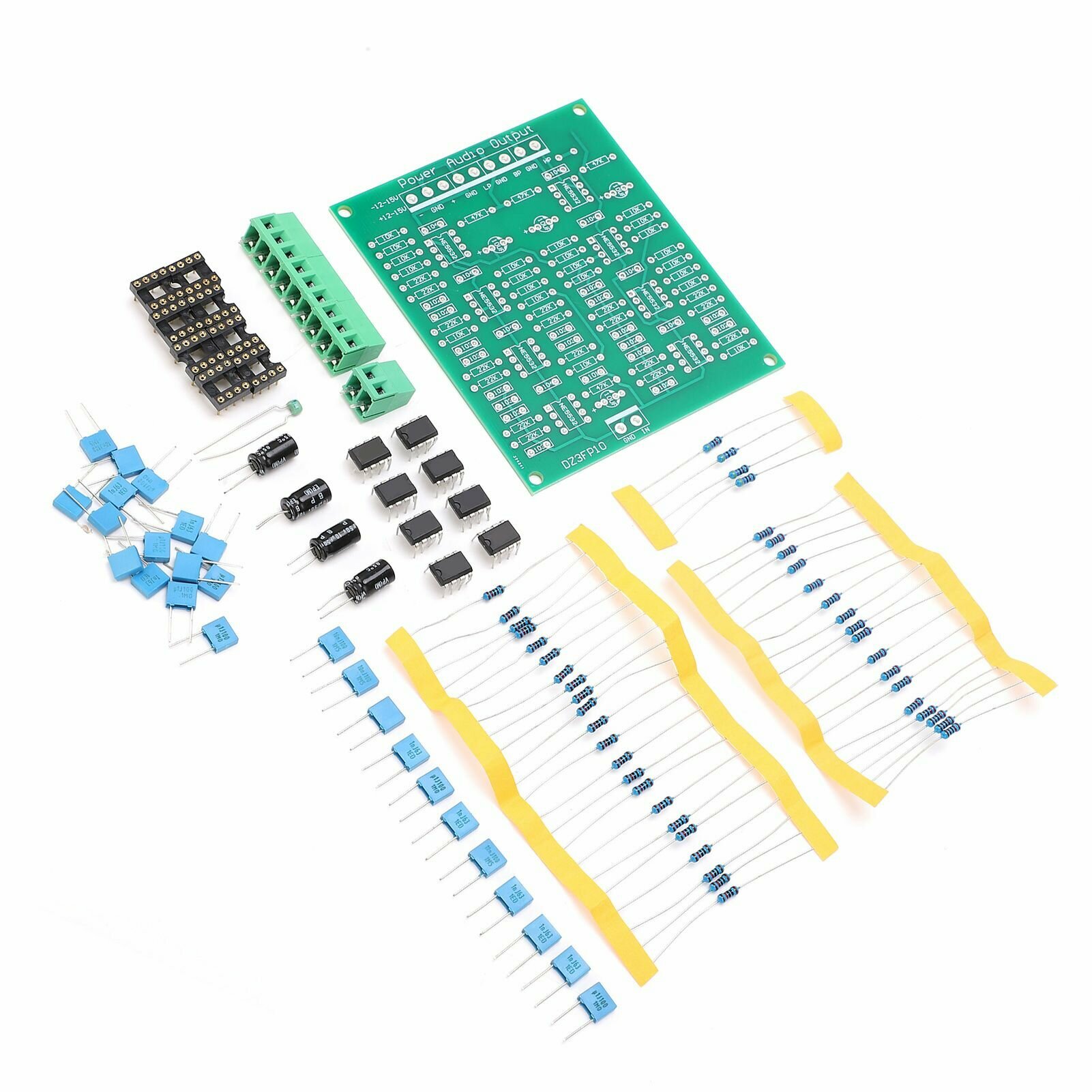 Модуль предусилителя DIY Kit, 3-канальный выход NE5532, операционный усилитель, двойной DC9-15V -24 дБ, октябрь