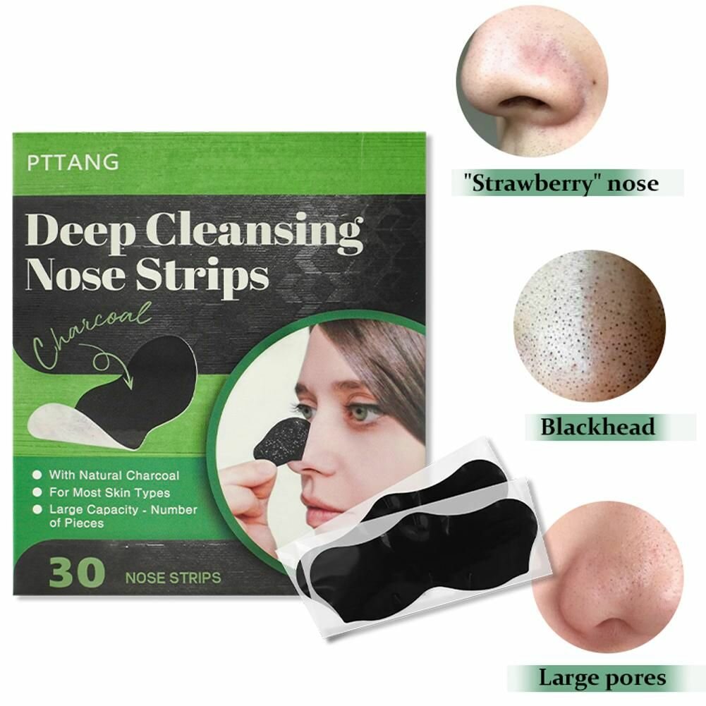 30шт. Пластырь для носа с активированным углем от черных точек