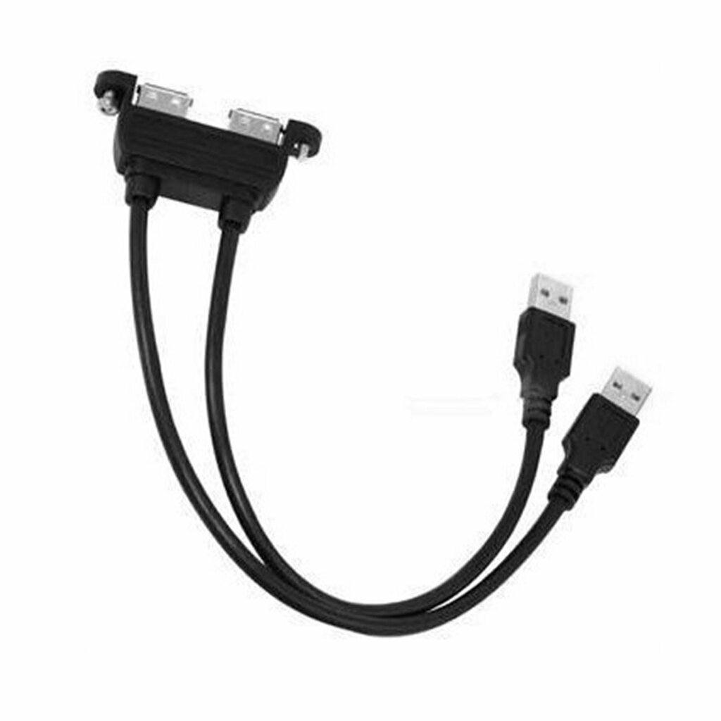Двухпортовый цельный удлинитель USB2.0 с отверстием для винта с ушками- 0,5 м
