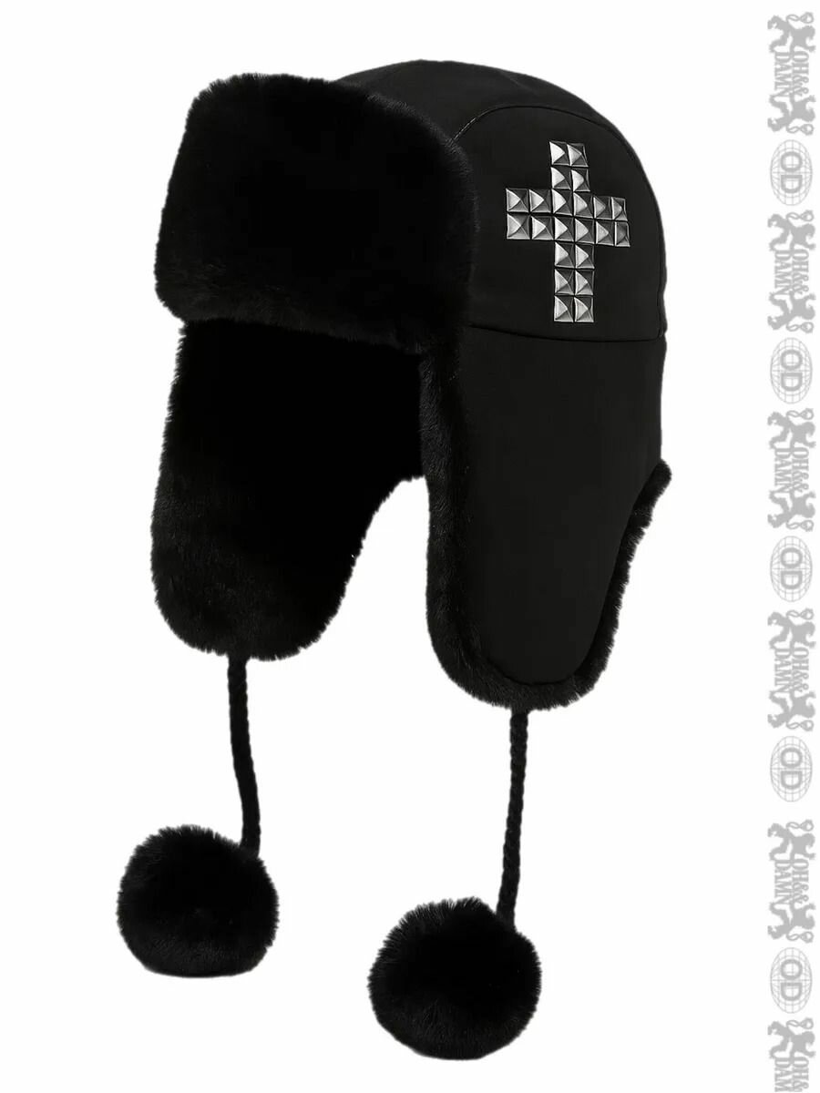 Шапка ушанка Real Tree Шапка real tree ушанка зимняя меховая y2k авиатор со стразами