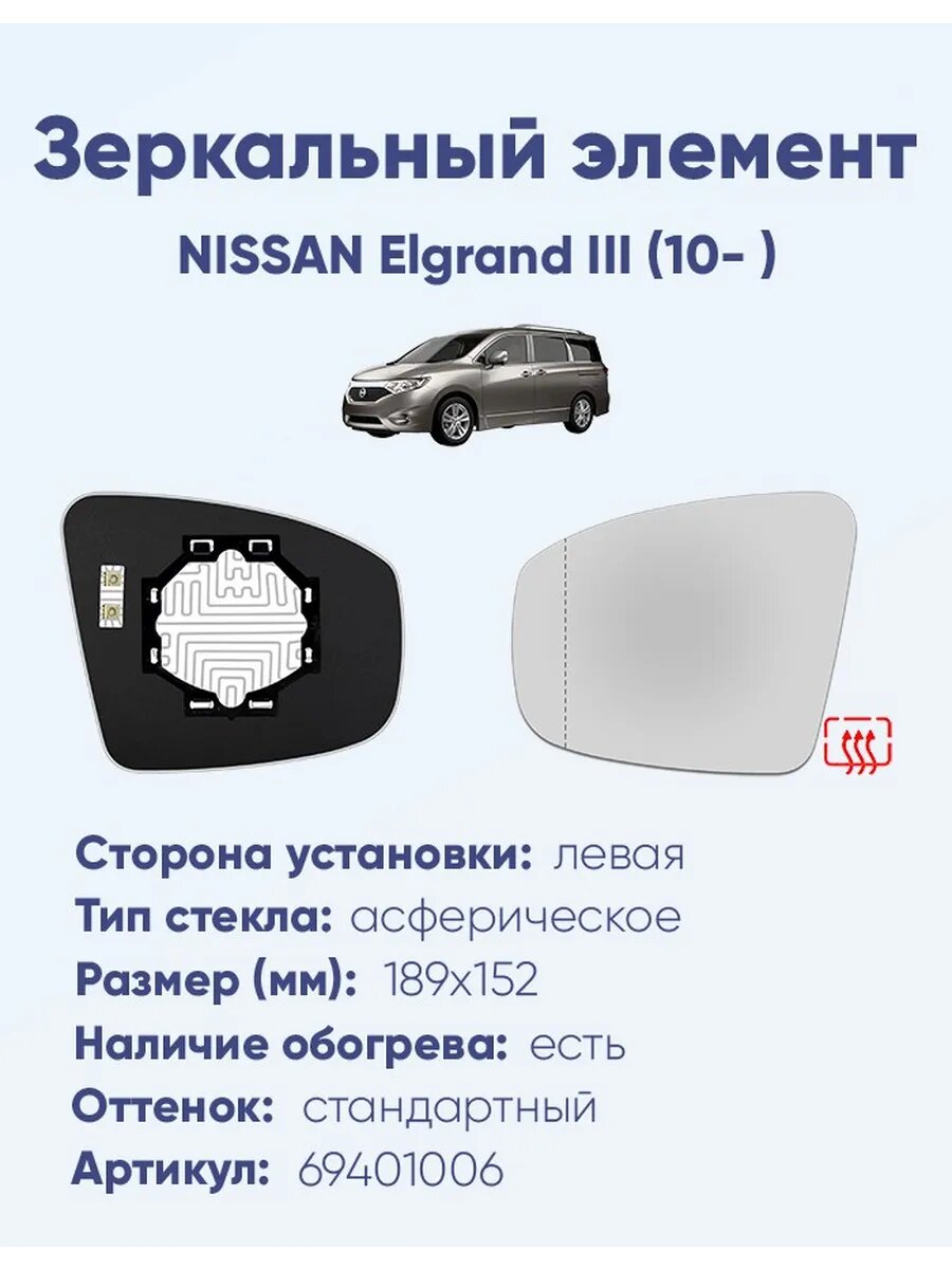 Зеркало NISSAN Elgrand III (10- ) 69401006
