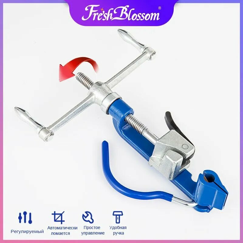 Инструмент для натяжения и обрезки монтажной стальной ленты при креплении элементов провода