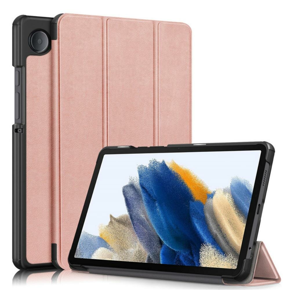 Чехол для планшета 8.7/11 дюймов Tri-fold Caster с функцией пробуждения и гибернации для Samsung Galaxy Tab A9 (SM-X110 SM-X115)/A9 plus 2023, черный, темно-синий, Розовое золото, серый, пластик, искусственная кожа, микрофибра, 170г/243г,