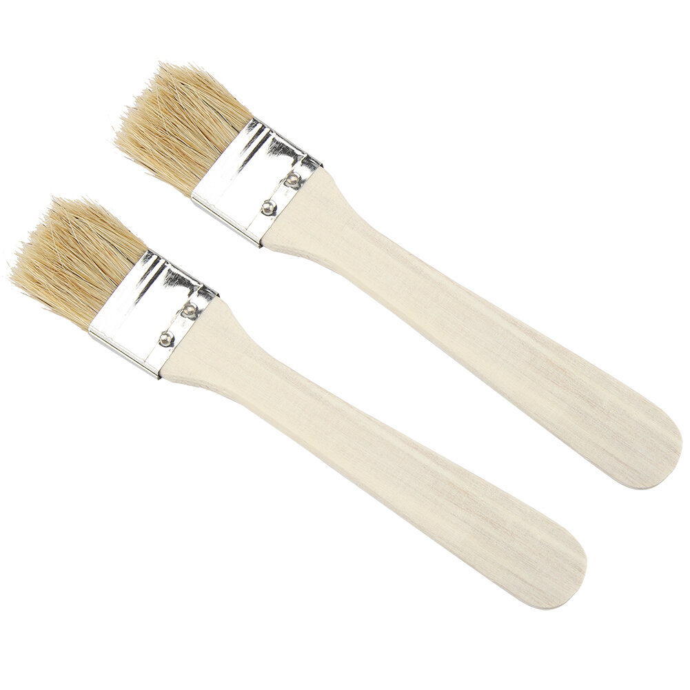 2Pcs/ Set BBQ Accessories Grilling Brush Barbecue Grill Wooden Brush, for Picnic