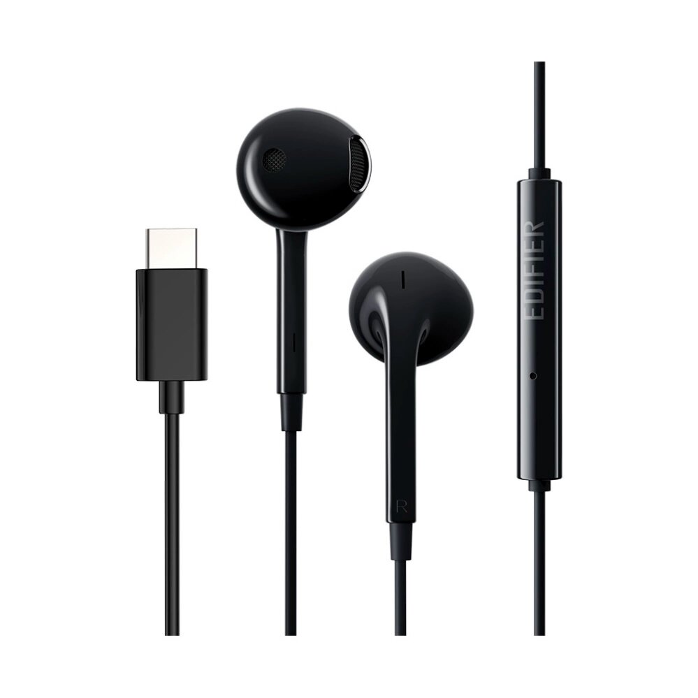Edifier H180Plus наушники с проводом и плоским разъемом Type-C, темно-черный цвет, стандартная версия для всех устройств
