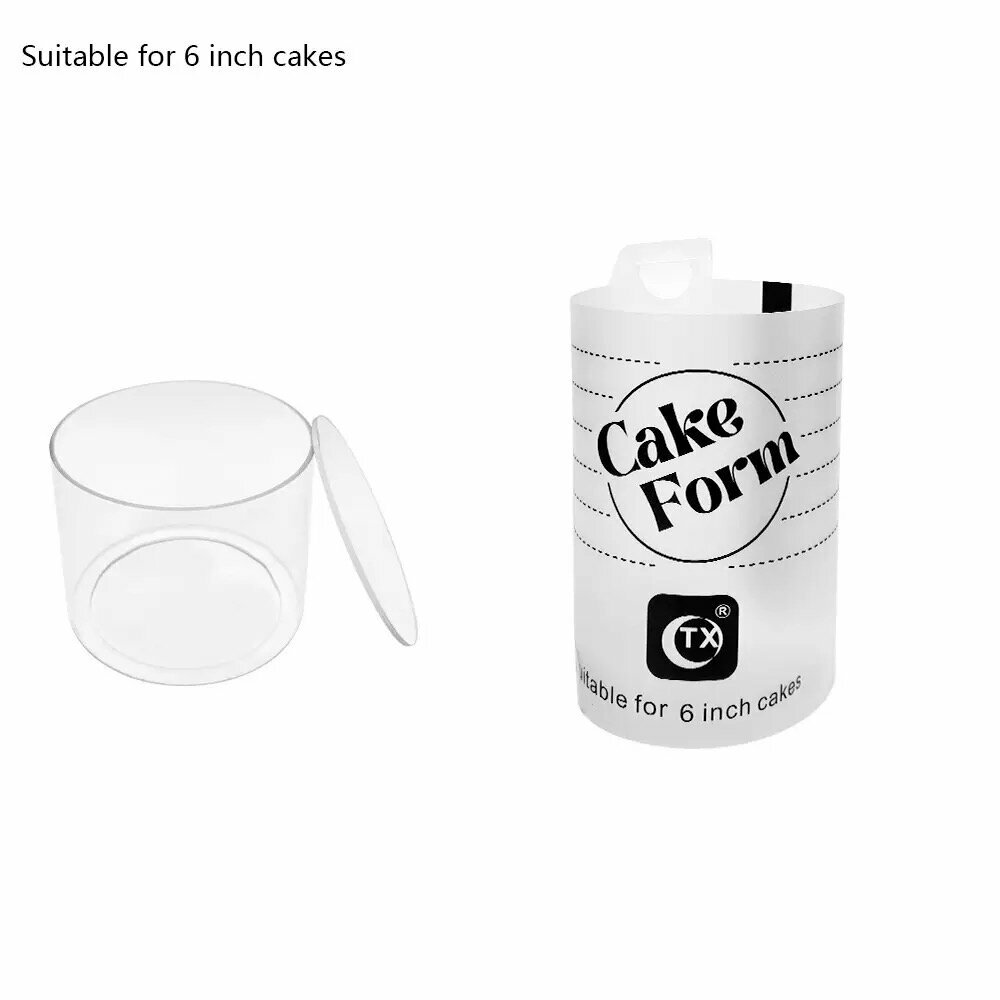 Инструмент для выпечки, акриловое , матовая прозрачная многоразовая форма для торта, Белый 6 дюймов