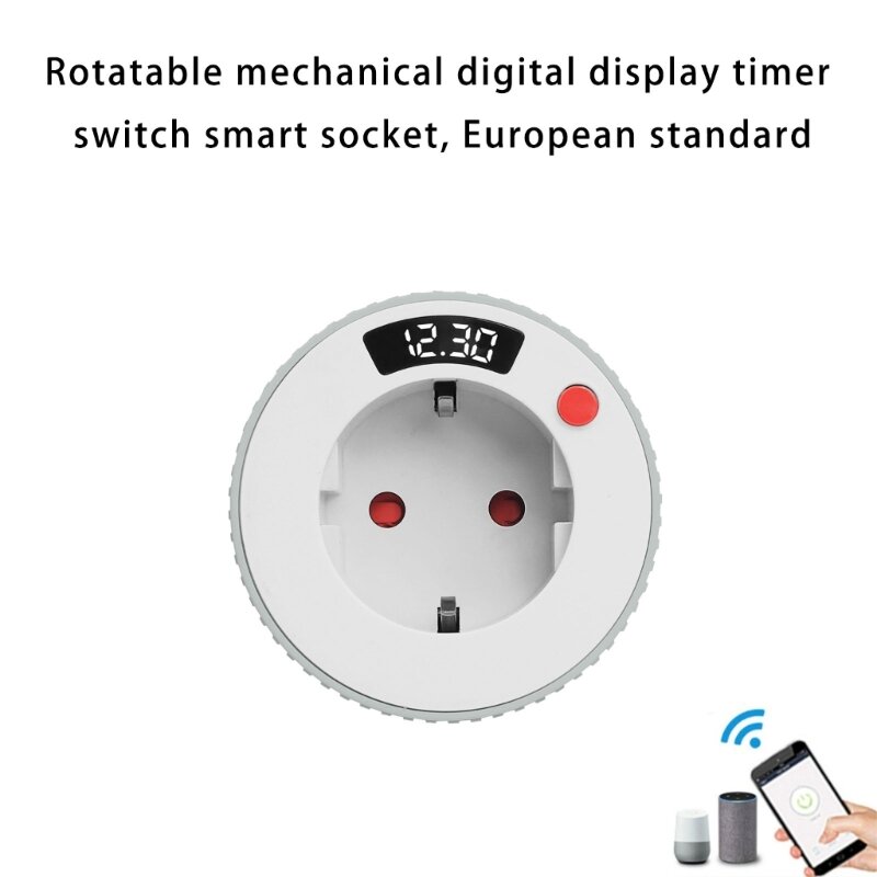 Поворотный механический цифровой дисплей переключатель таймера умная розетка европейского стандарта