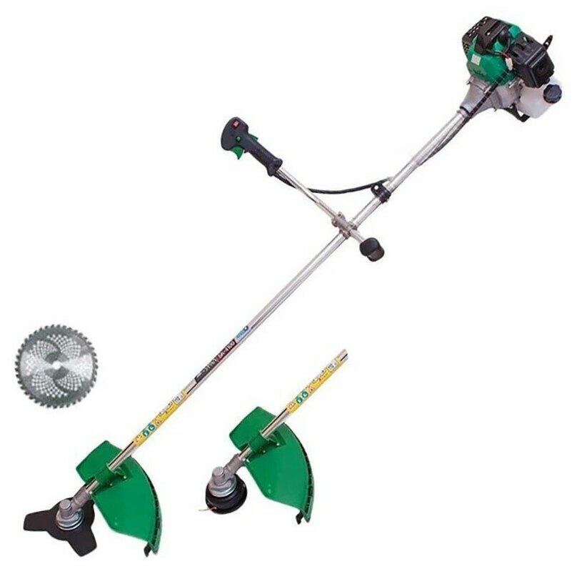 Коса бензиновая Урал БК-4100 (2х тактный двигатель), 52 СС, 4300Вт, 9500об/мин, 415мм Триммер, Газонокосилка