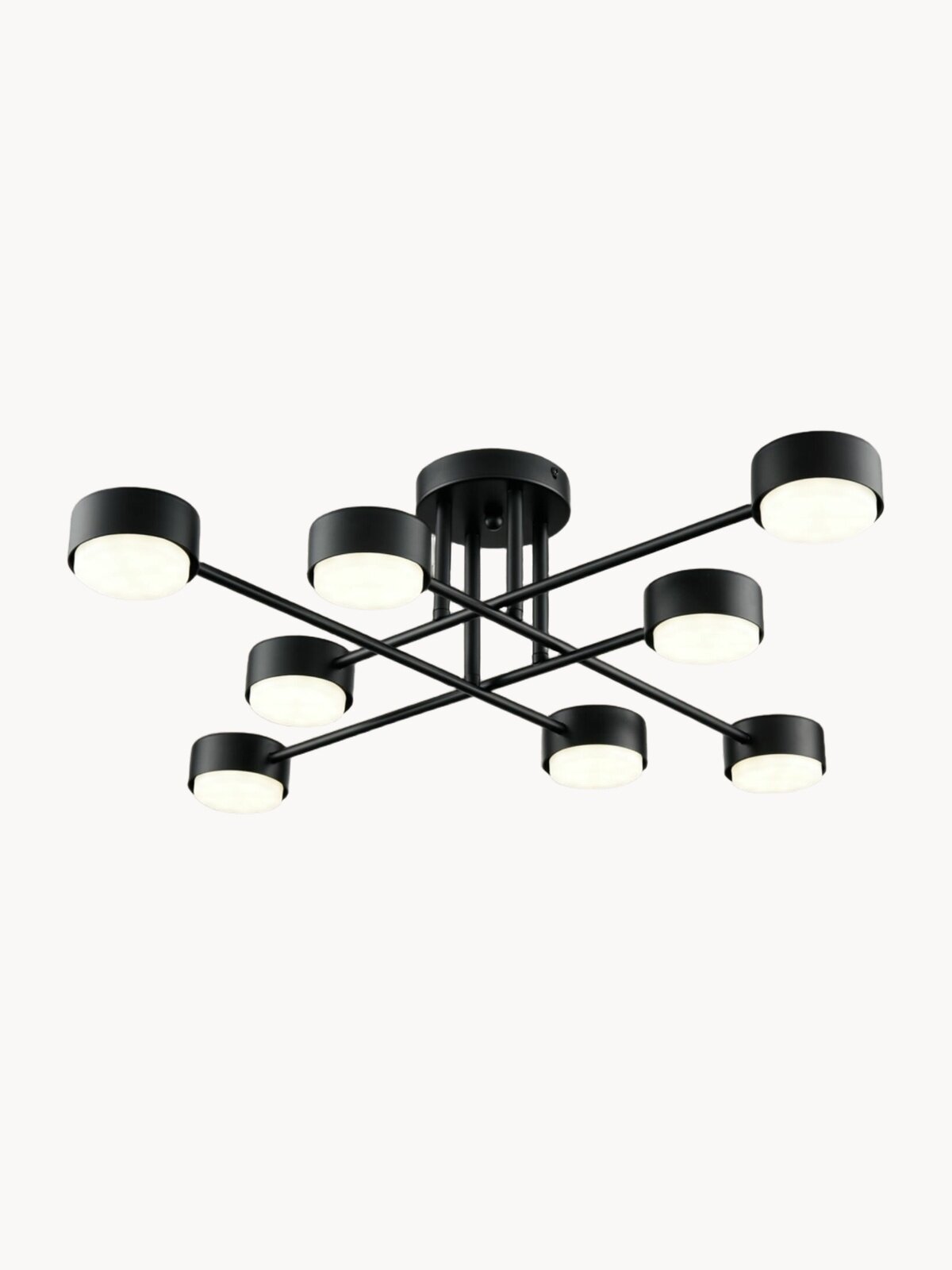 Люстра потолочная на 8 лампочек, черная