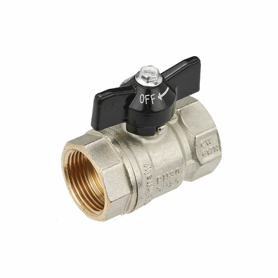 Кран шаровый ВВ 3/4" бабочка, General Fittings, Италия