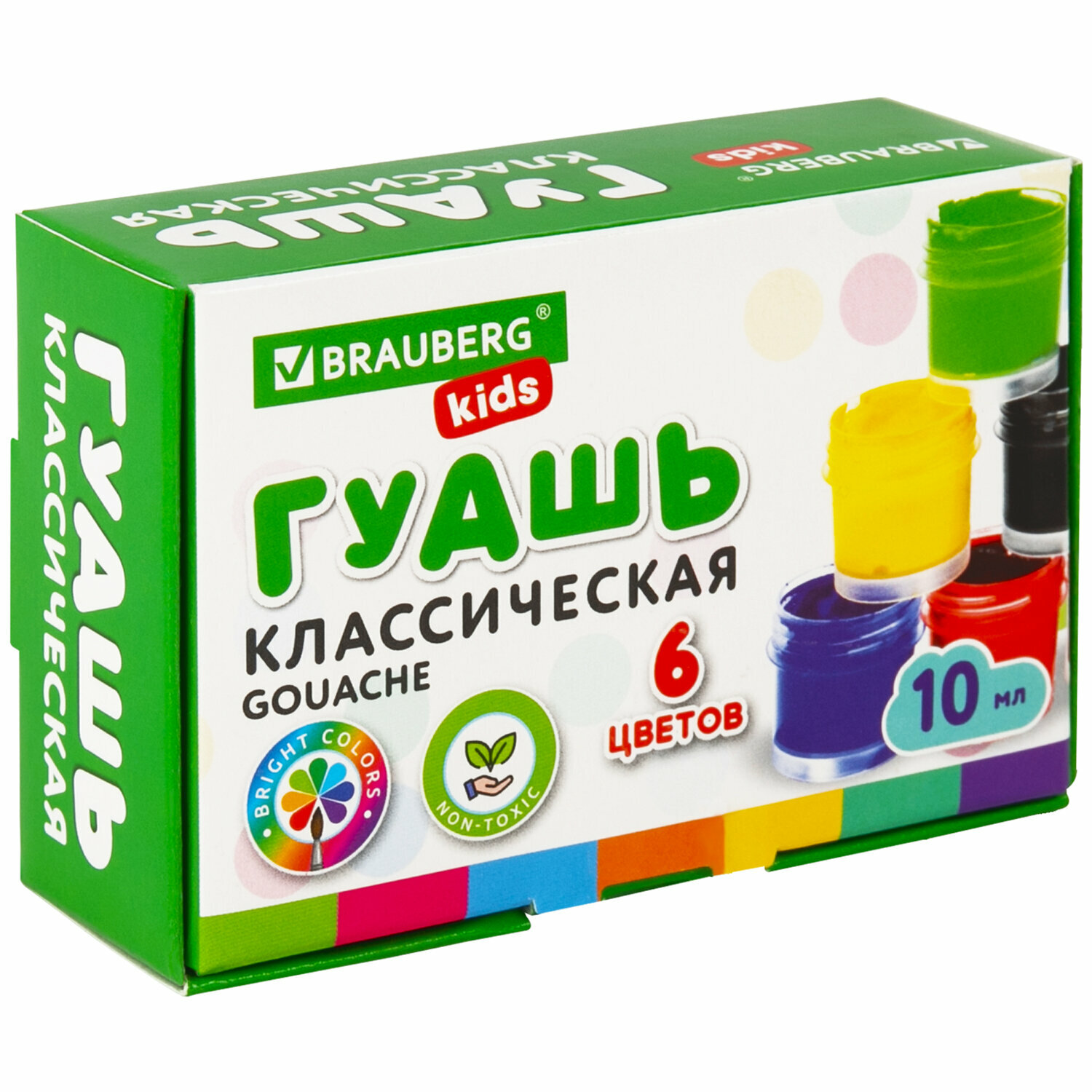 Brauberg Гуашь Kids New 6 цветов по 10 мл 192374