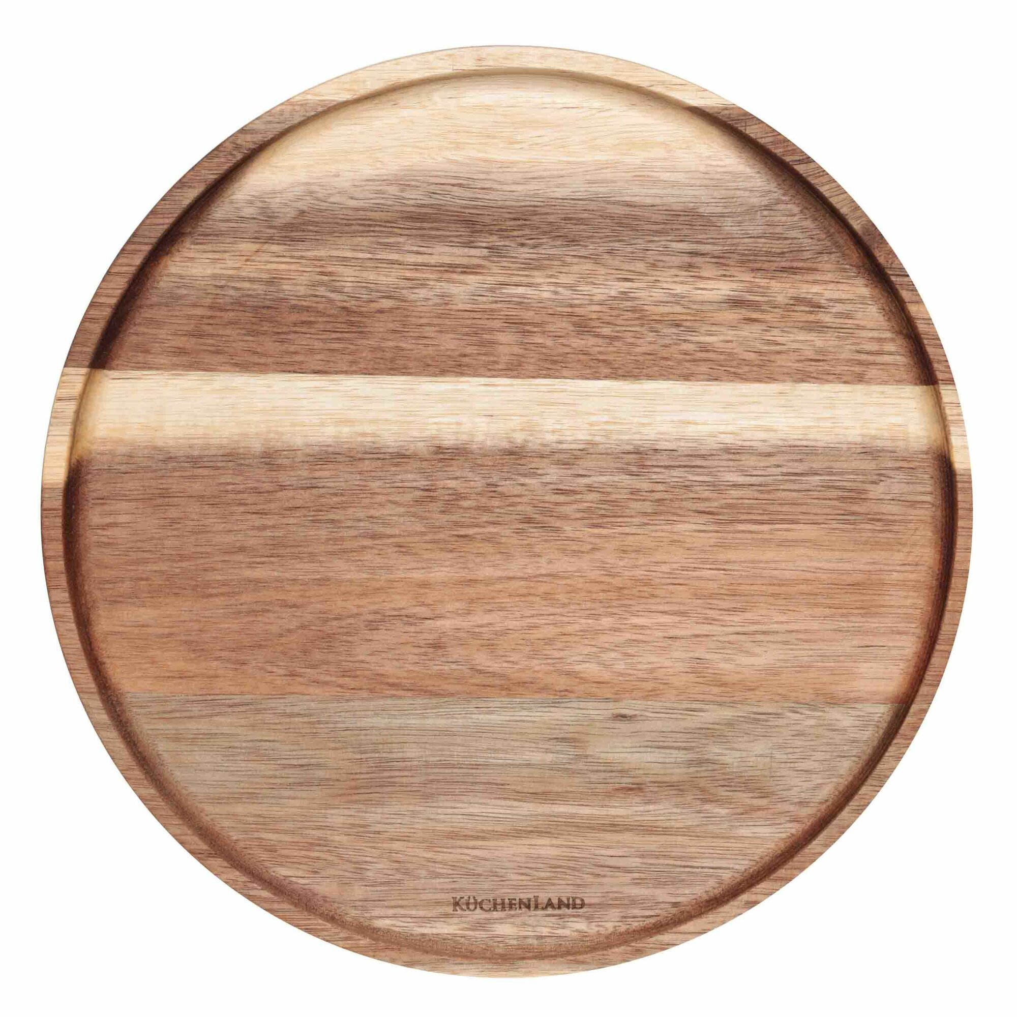 Блюдо Kuchenland, 25 см, дерево, круглое, Noble tree, цвет натуральный