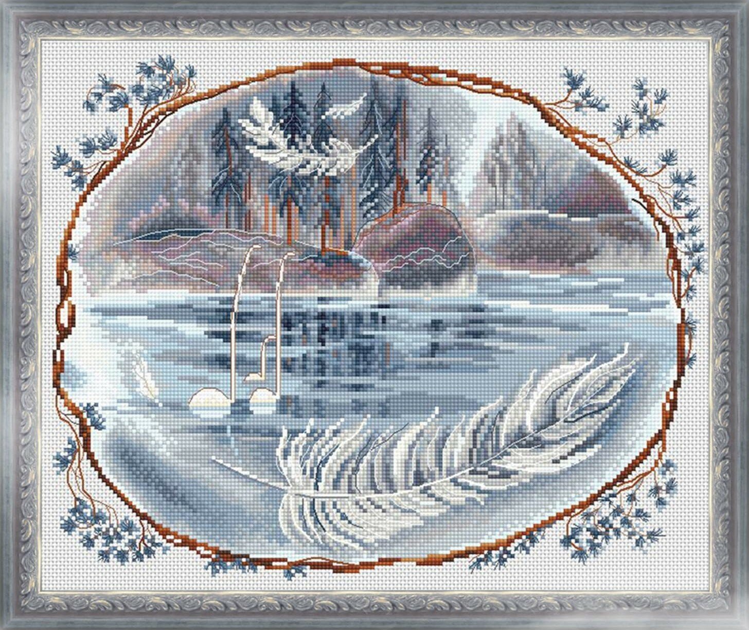 Вышивка Частичная, "Тихая вода" 16 Aida РТО (Россия) арт. M989
