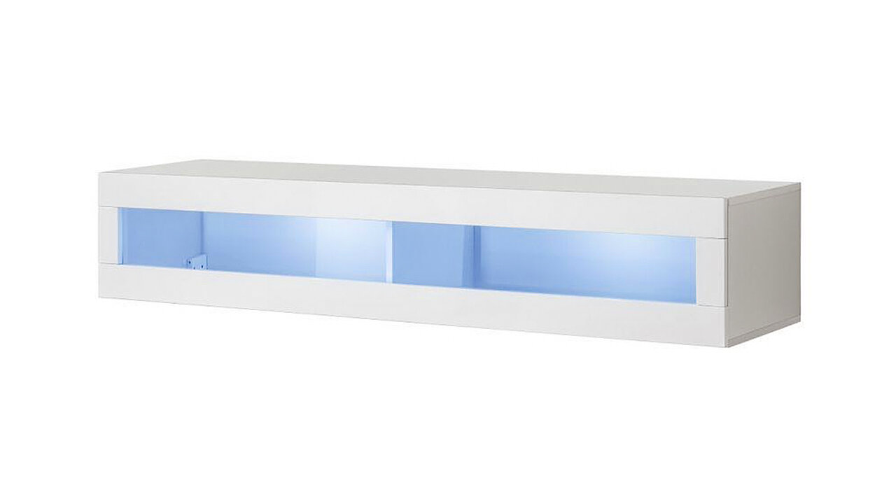 Витрина Лана 51 МДФ (белая) NEW 160x29x30 см, белый, белый фасадный GOODFORM