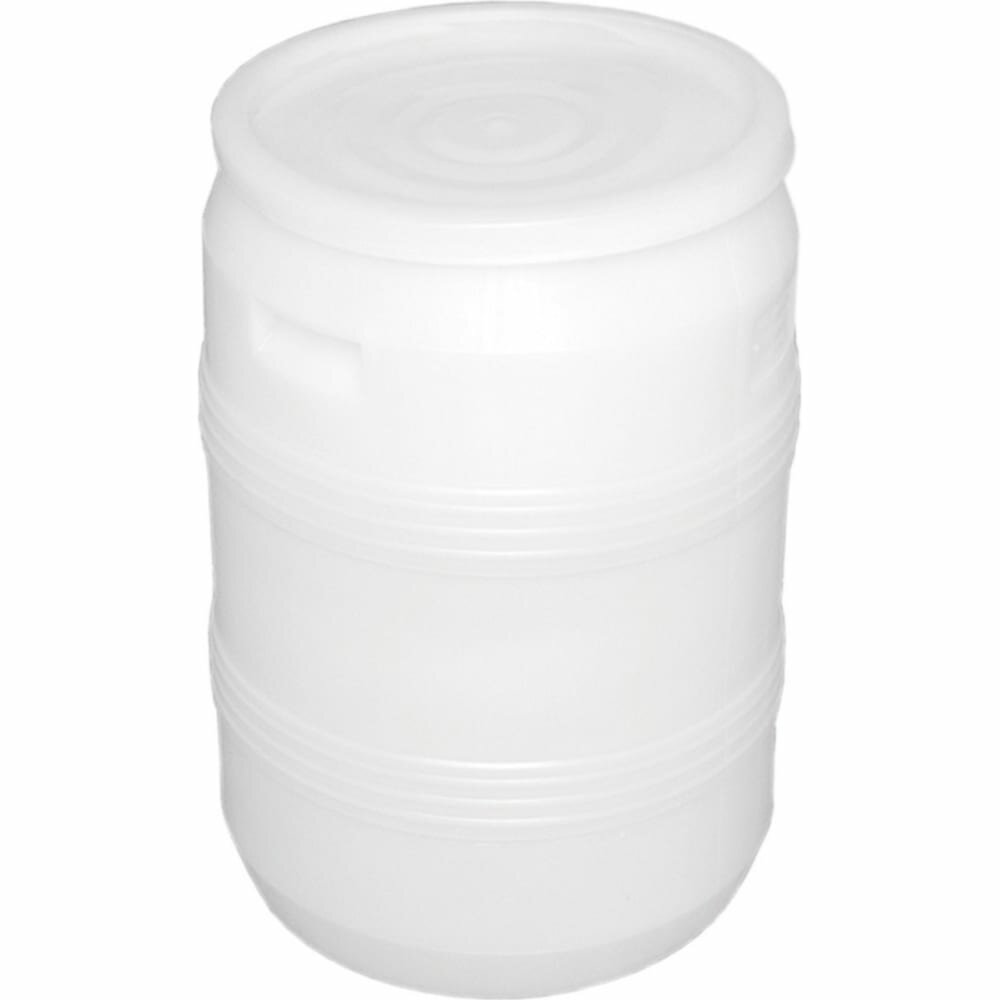 Бочка п/э 50л с крышкой белая Тара. ру 00230