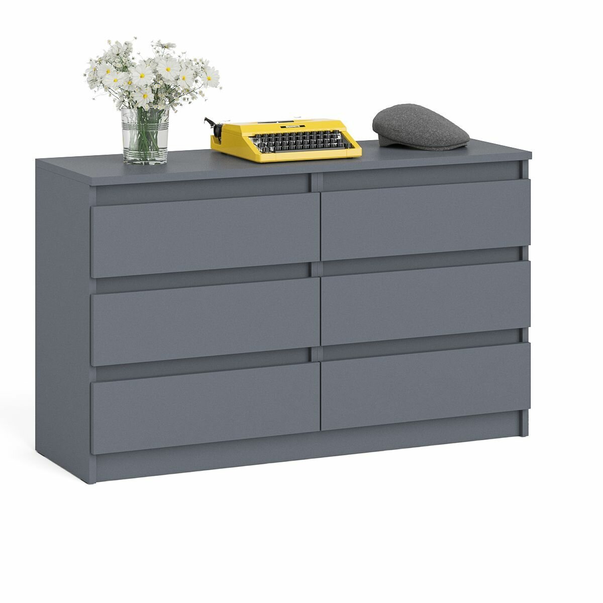 Комод для одежды с ящиками СВК Мори МК1200.6, 120х41х73 см, 6 ящиков, цвет графит