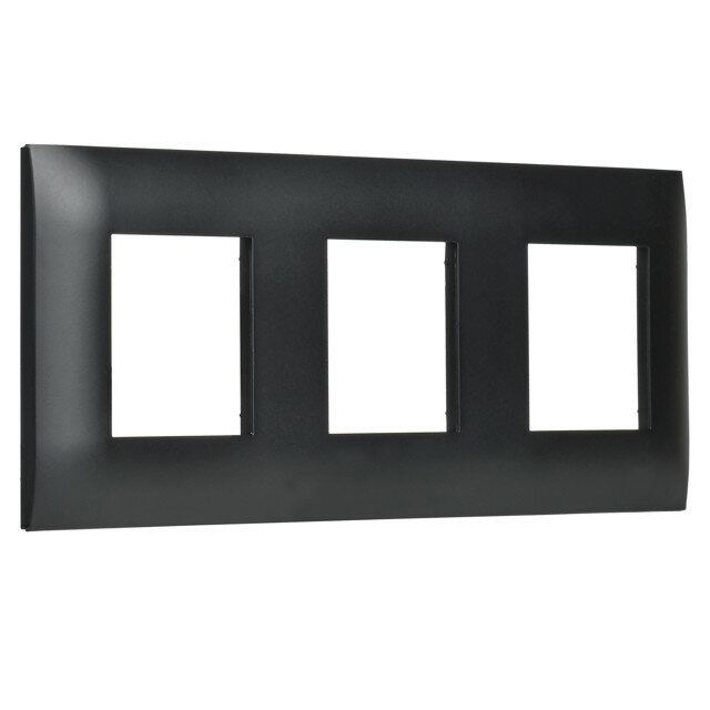 IEK Skandy рамка 3 поста черного цвета для электрических щитов и монтажных панелей