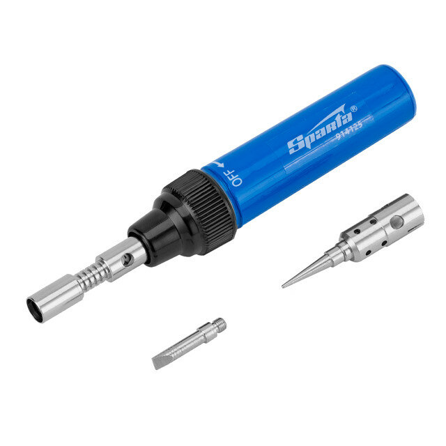 Горелка газовая SPARTA 130 мм с насадками для пайки 2шт