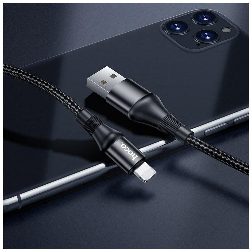 USB дата кабель Lightning, HOCO, X50, черный — фото 1