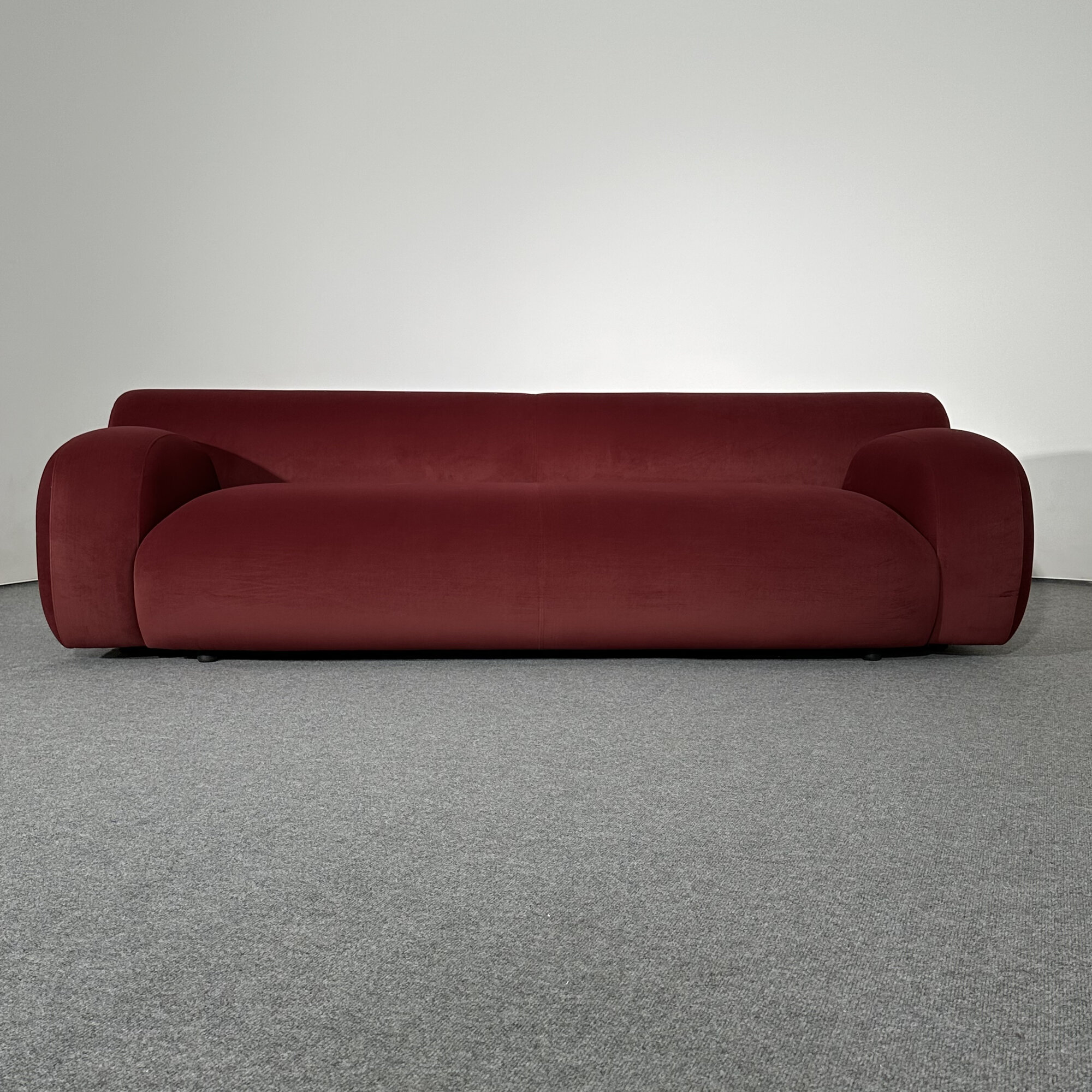 Диван нераскладной россия OSCAR, микробархат, вишневый, 255х117х73 см