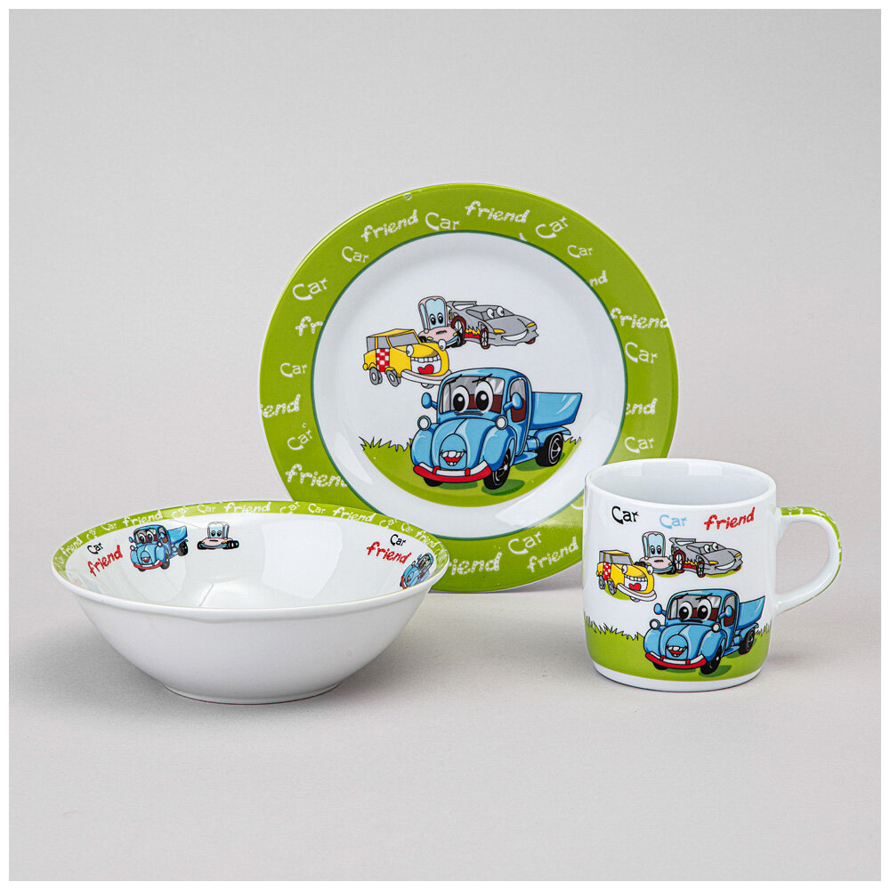 Набор посуды LEFARD 3 предмета: тарелка, тарелка суповая, кружка, фарфор