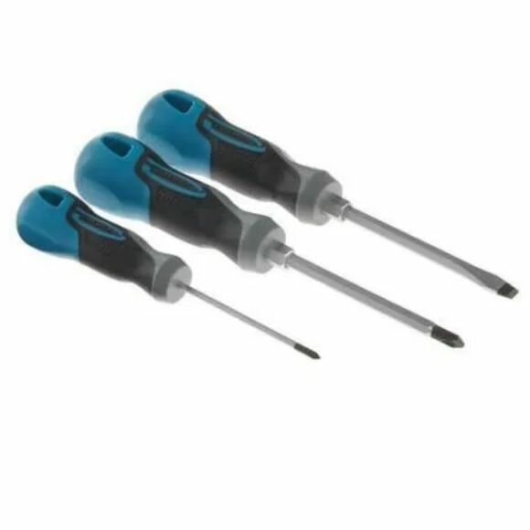 Набор отвёрток комбинированный GROSS 3 шт S2, голубой