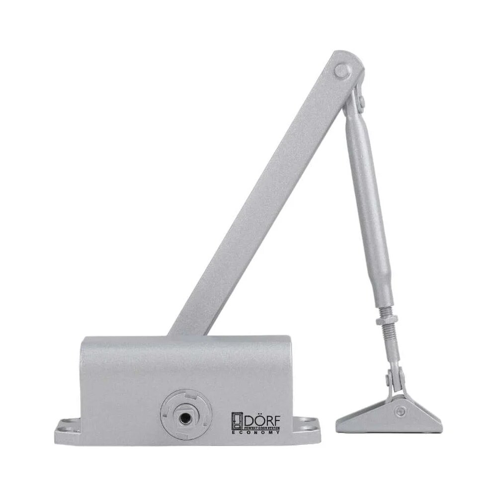 Дверной доводчик DORF economy l-8222 45 кг, серебро, 1 к - 1 шт. eco L8222_siver_eco, с верхней установкой