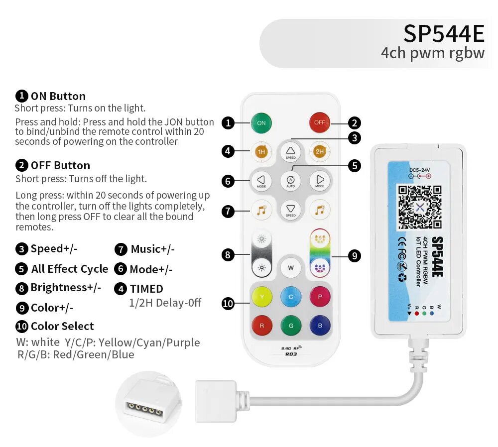 DIM CCT RGB RGBW RGBCCT светодиодный пиксельный контроллер Bluetooth Белый, RGBW