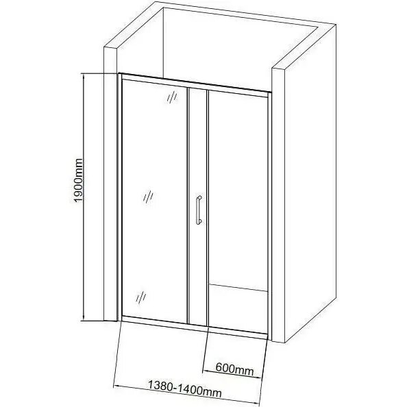 Душевая дверь Aquanet SD-1400A 140 профиль хром прозрачное стекло