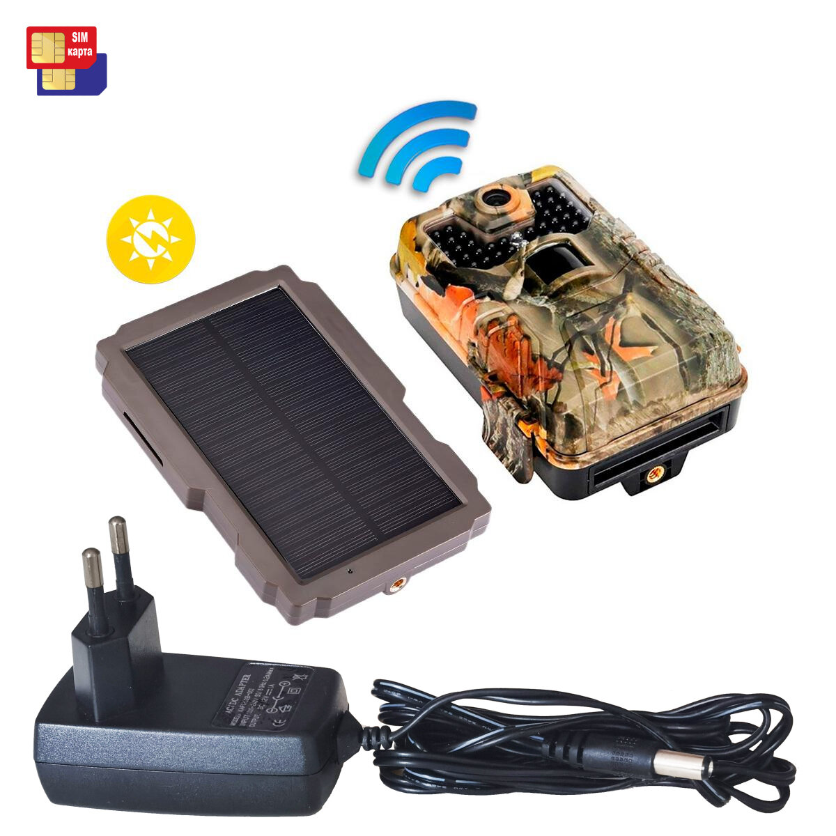 Фотоловушка WiFi 4К для охоты с солнечной батареей Filin-900-WiFi Mod: PRO (Rus) (Y13908MOK) и «SP-08 Dual»