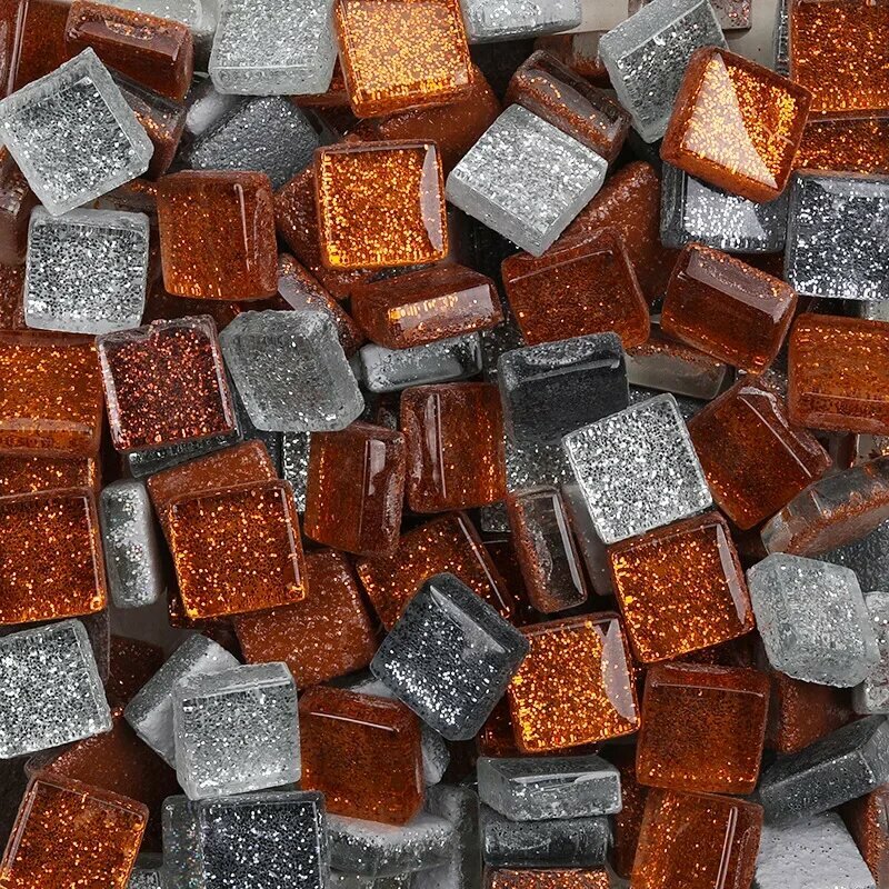 Стеклянные мозаичные камни 9*9 мм, 50 шт. Коричневый, 11