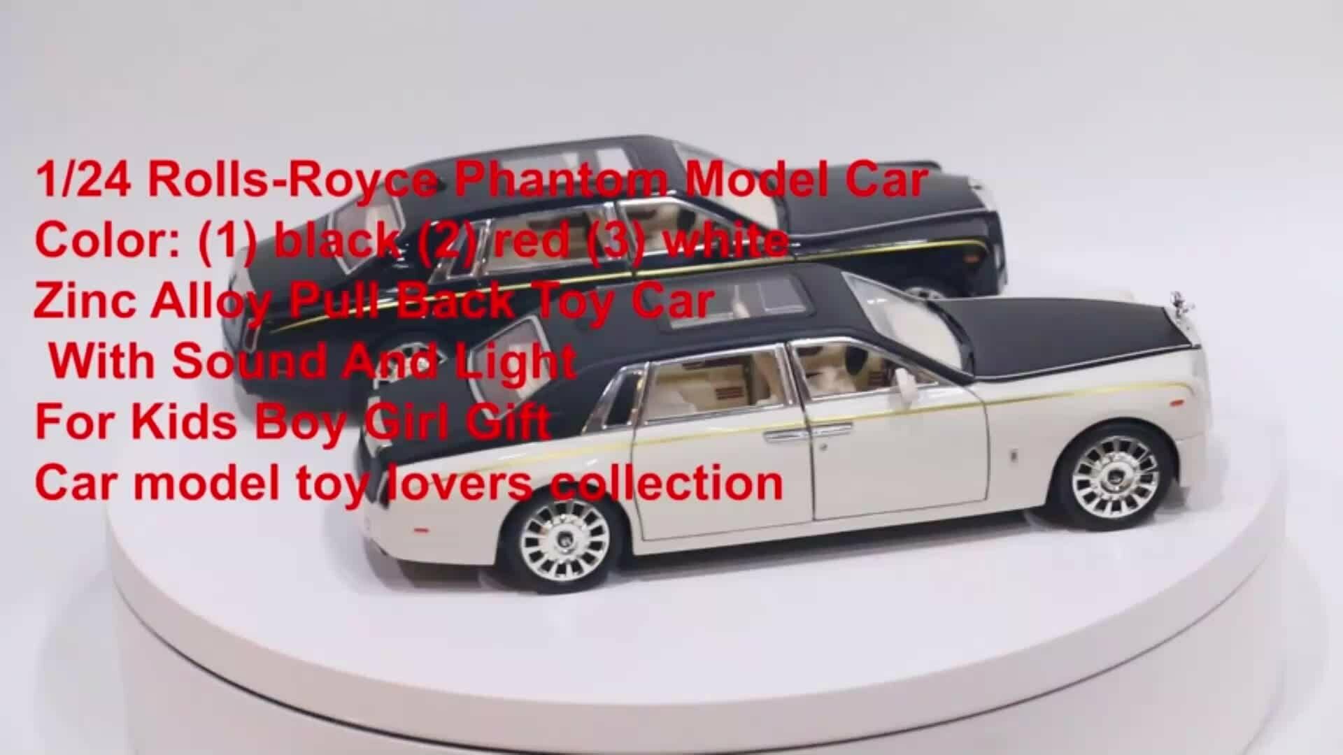 Модель Rolls Royce Phantom, литая игрушка из цинкового сплава, для детей со звуком и светом, металлические игрушки для мальчиков