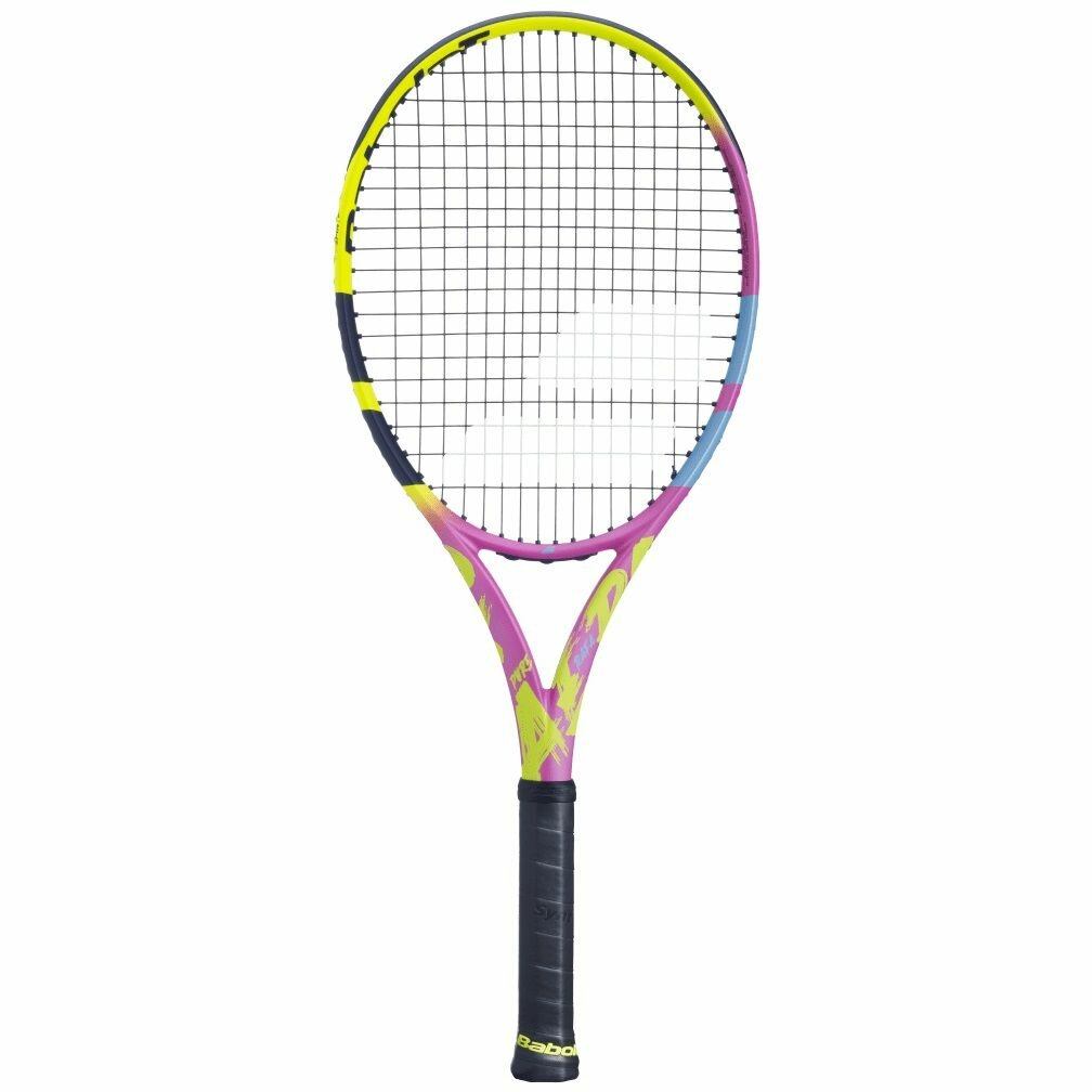 Ракетка для большого тенниса BABOLAT Pure Aero RAFA, желтый, розовый, синий, 3 ручка