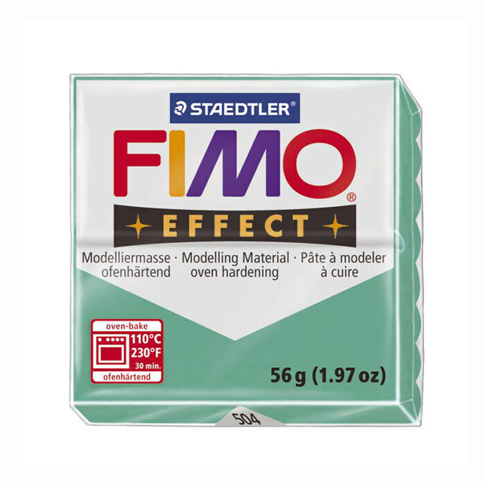 Полимерная глина FIMO Effect, 57 г, полупрозрачный зеленый