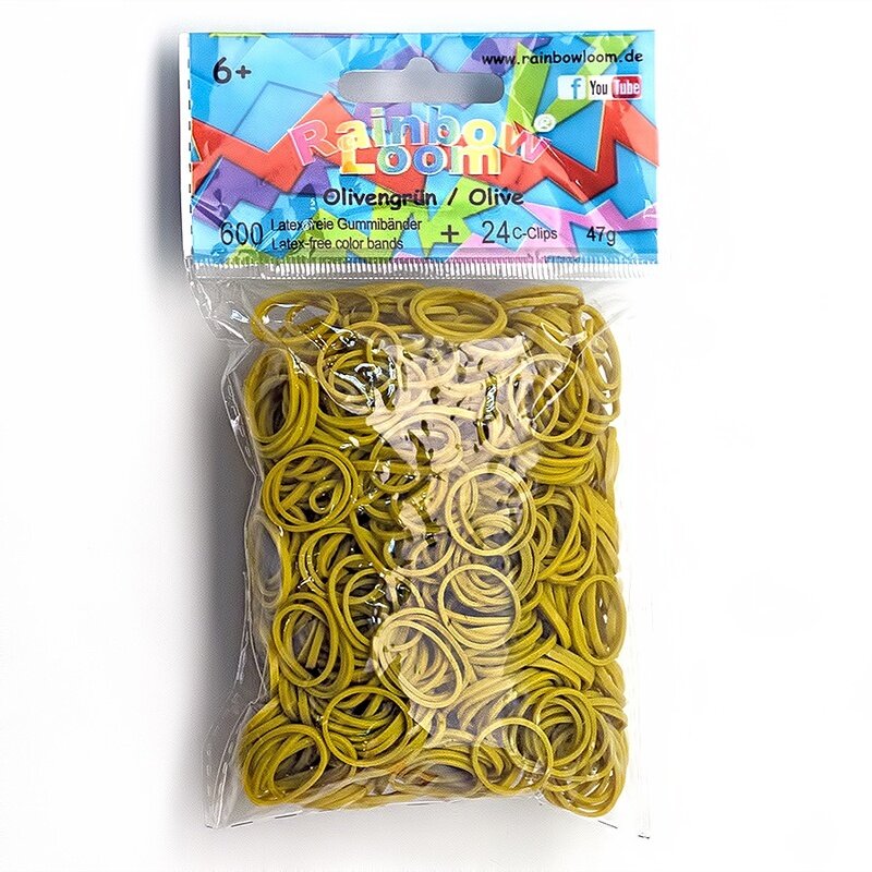 Резинки для плетения браслетов Rainbow Loom Оливковые, Olive Green (B0017)
