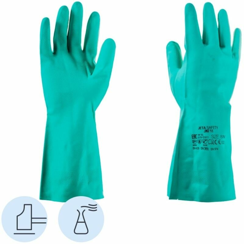 Защитные перчатки JETA SAFETY С хлопковым напылением, зеленые, размер L, JN711