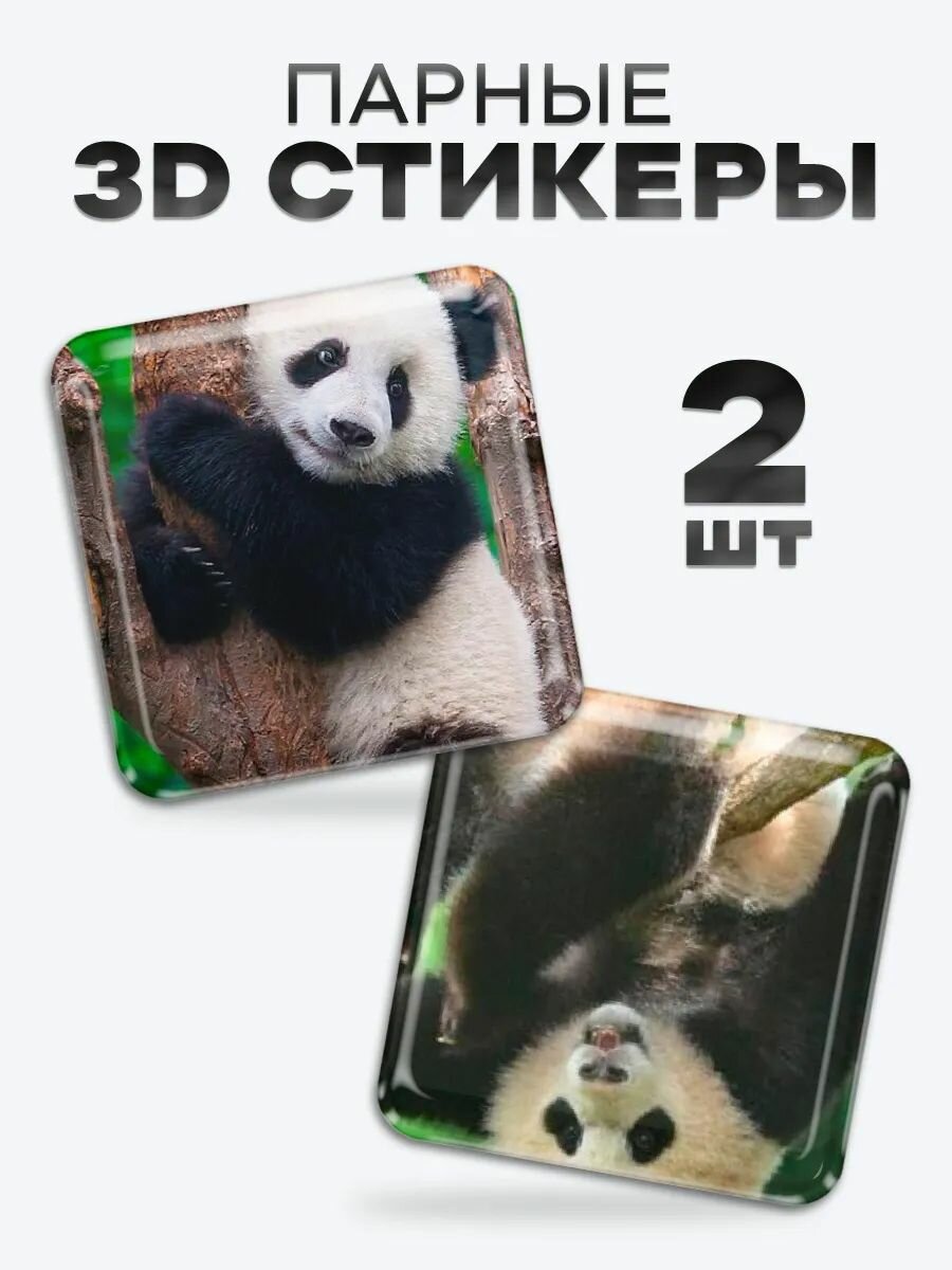 3D стикеры, парные наклейки на телефон Панда