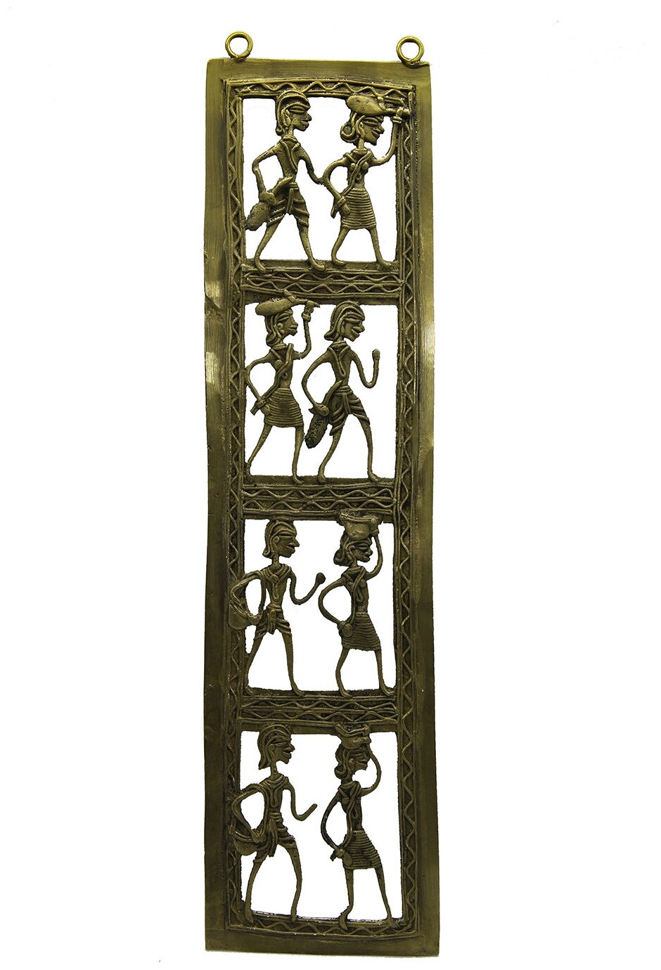 Барельеф в стиле Dhokra. Ручная работа из бронзы в технике Трайбл