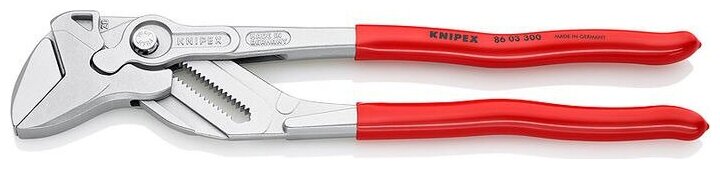 Клещи переставные-гаечный ключ Knipex, KN-8603300, красный, 300 мм