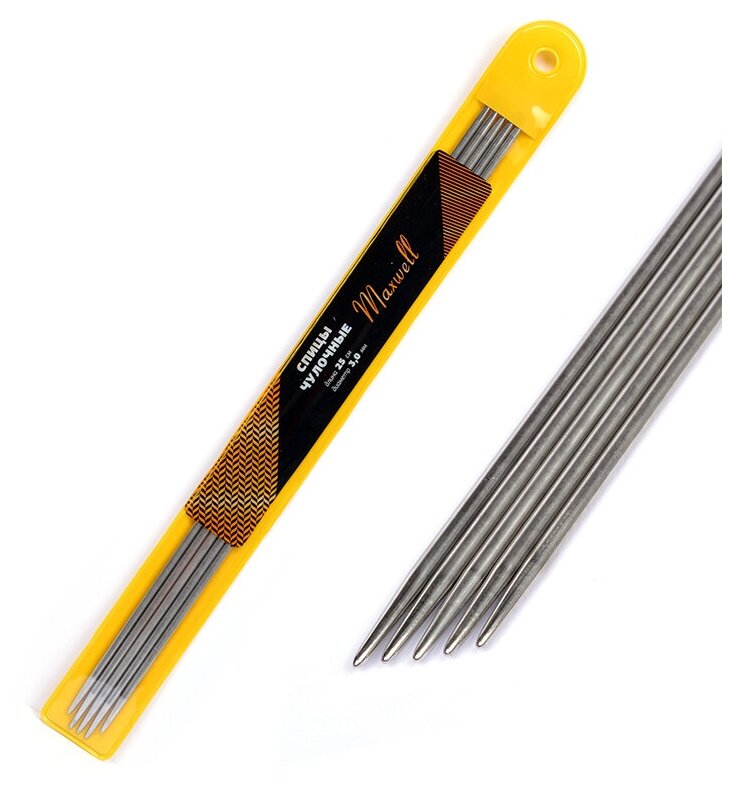 Спицы для вязания чулочные Maxwell, металл 25-30 d=3,0 мм 25 см (5 шт.)