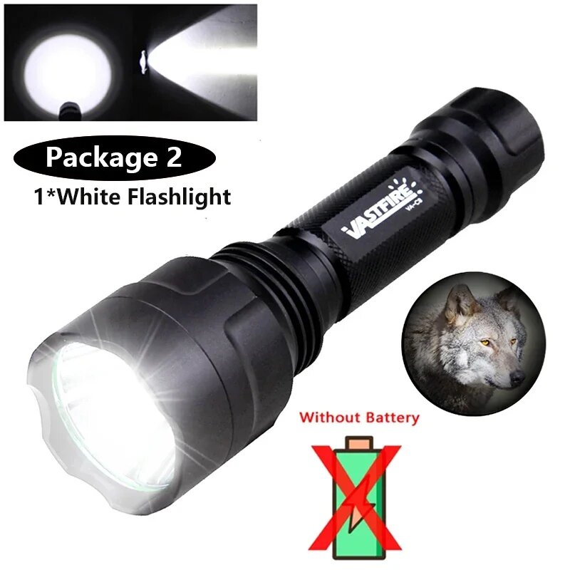 Тактический фонарь VASTFIRE C8 белый, без батарейки