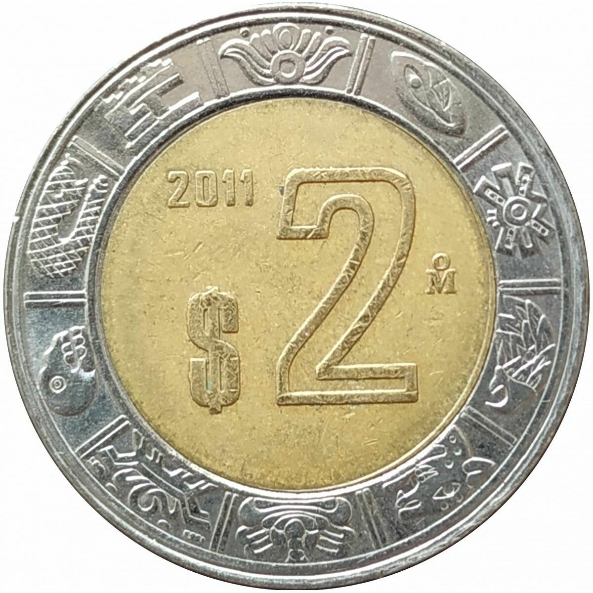 2 песо 2011 Мексика из оборота