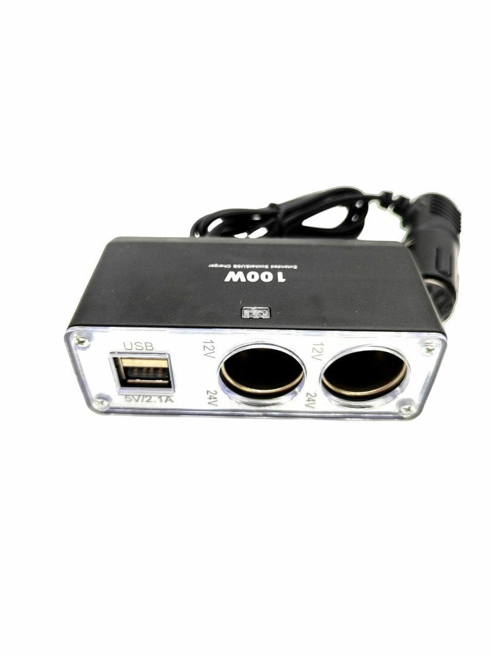 Разветвитель в прикуриватель Olesson два гнезда и 2хUSB 100W