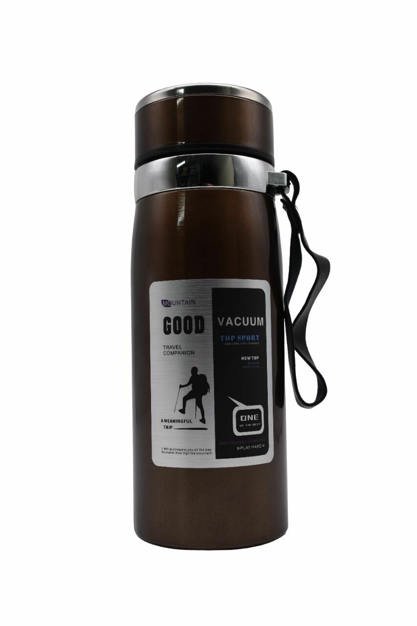 Термос Brown с ударопрочным корпусом 600ml, сталь 316, VACUUM Top sport
