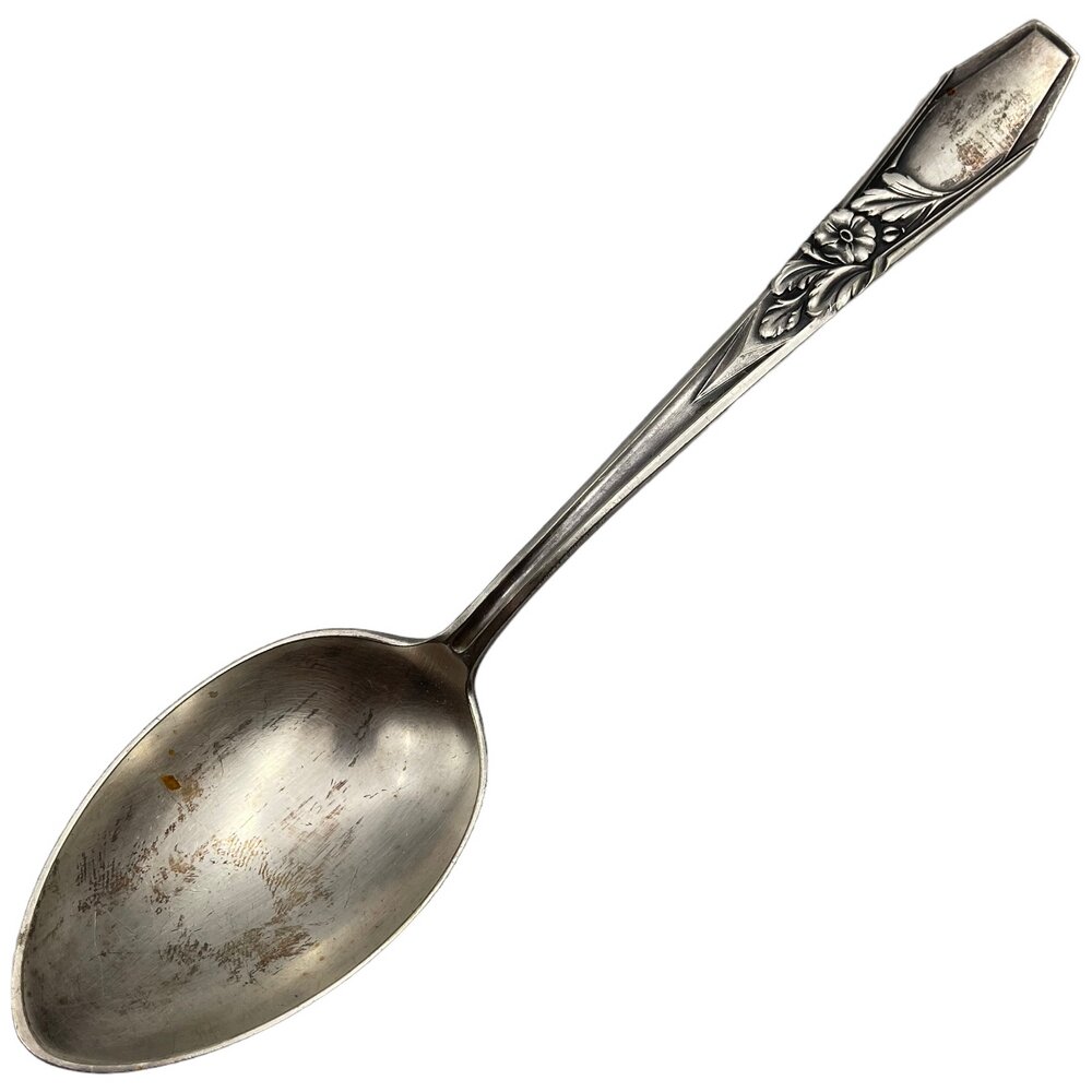 Ложка столовая "Жасмин", 20,5 см, посеребрение, 1837-1864 гг, Gustav Weckman (GW), Финляндия