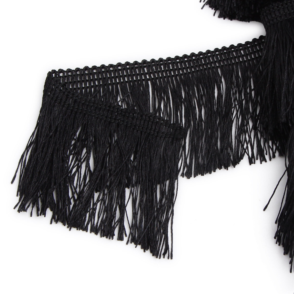Бахрома для штор, текстиля, шитья, 6,3 см*25 м, нитяная, черная, Айрис