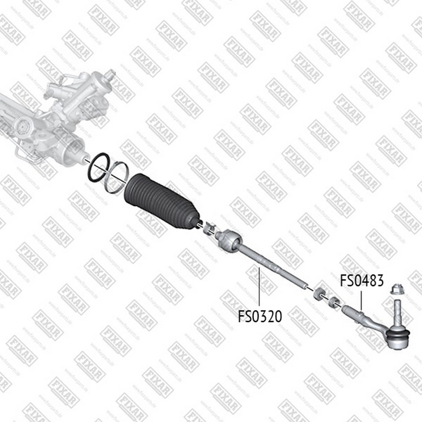FIXAR FS0483 наконечник рулевой тяги\ BMW (БМВ) 5 e60 e61 / 6 e63 e64 / 7 e65 e66 01 (Комплект 2 штуки)