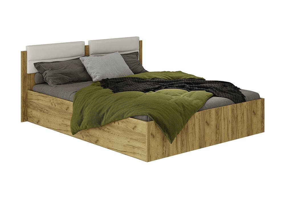 Кровать двуспальная Нонтон Евро, 160x200 см, настил, крафт / велюровая вставка