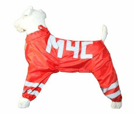 Комбинезон для пуделя малого суки, с надписью МЧС